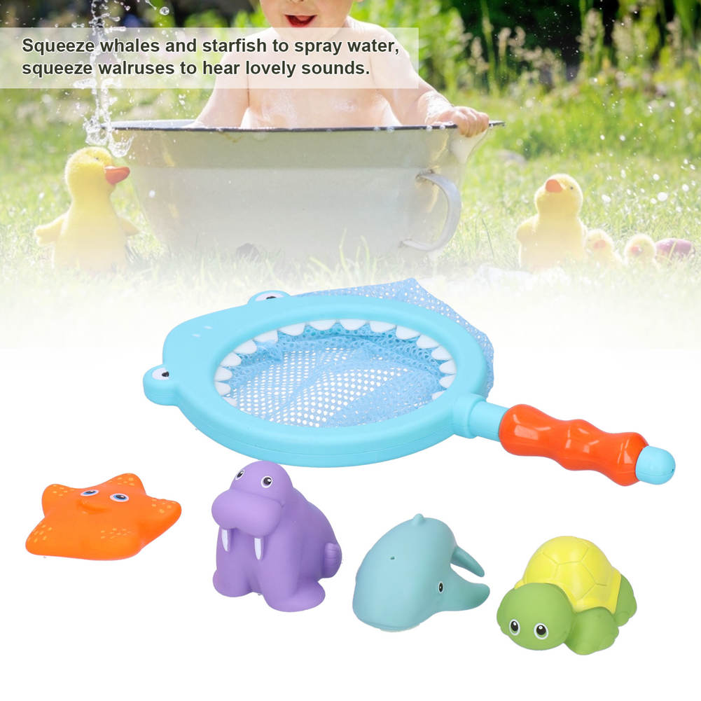 【ลดราคา】Baby Cartoon Animal Bath Toys Bathroom Bathtub Floating Squeaky ...