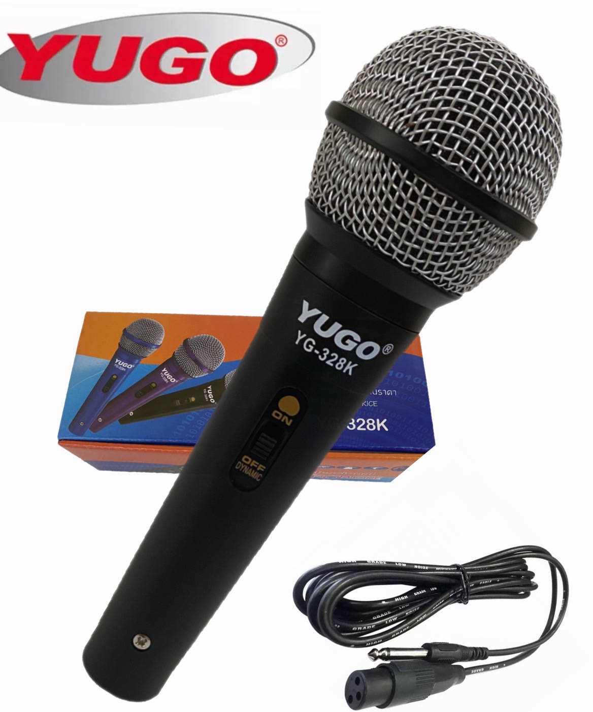 YUGO YG-328Kไมค์โครโฟน พร้อมสาย PROFESSIONAL DYNAMIC MICROPHONEสายยาว2 ...