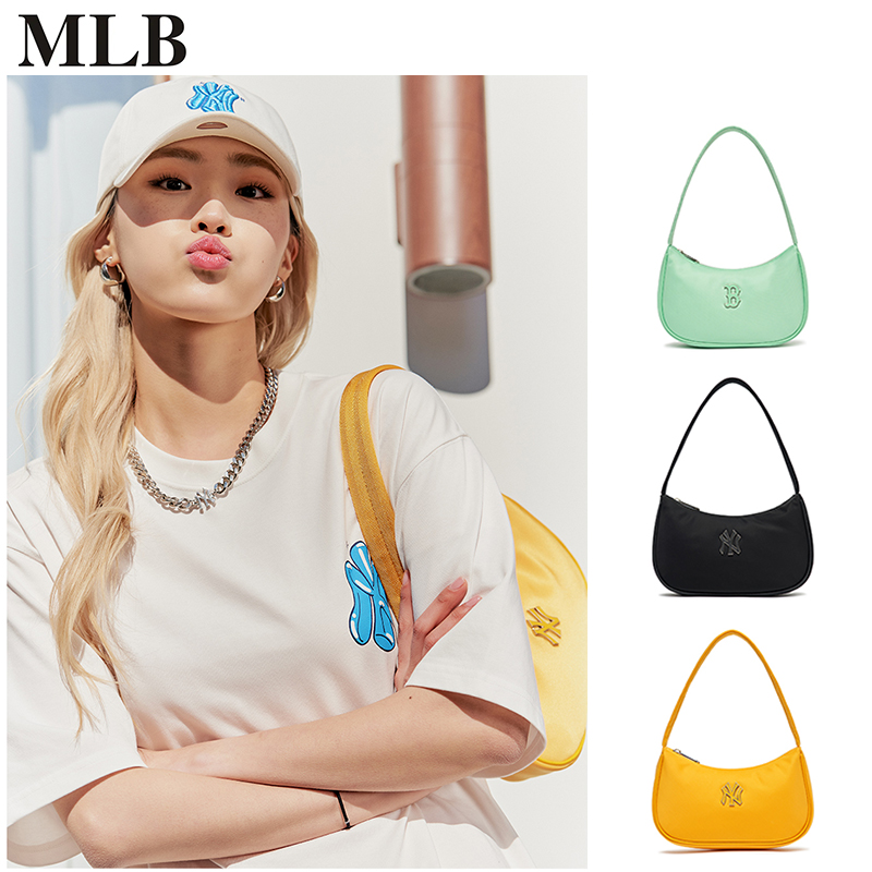 จัดส่งจากกรุงเทพแท้ MLB bag NY handbag PU กระเป๋าสะพายไหล่ Underarm bag ...