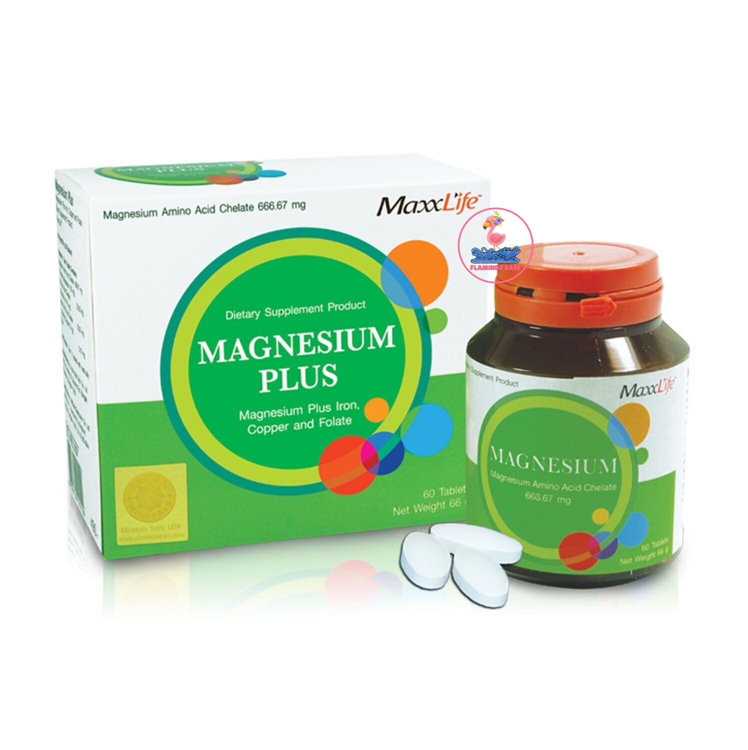 Maxxlife Magnesium Plus แม็กซ์ไลฟ์ แมกนีเซียม พลัส 60 เม็ด(Tablets ...