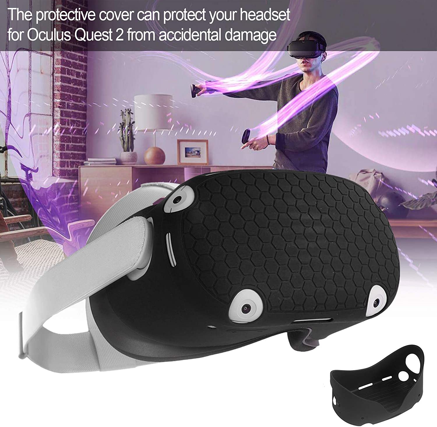 Quest 2 Accessories Silicone Front Cover for Oculus Quest 2 ซิลิโคนกัน ...