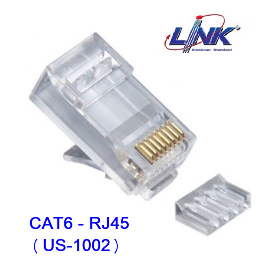 หัวแลน CAT6 RJ45 (10/Pack) MODULAR PLUG (ตัวผู้) ยี่ห้อ LINK (US-1002 ...