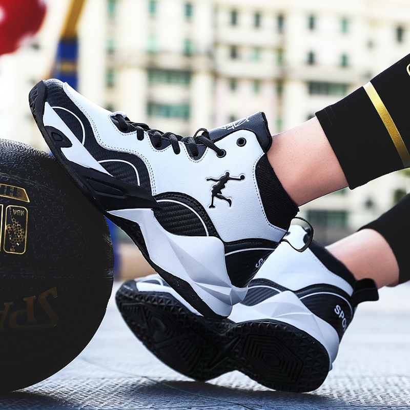 Man Light Basketball Shoes Breathable Anti-slip Basketball Sneakers Men Lace-up Sports Shoes Gym ...