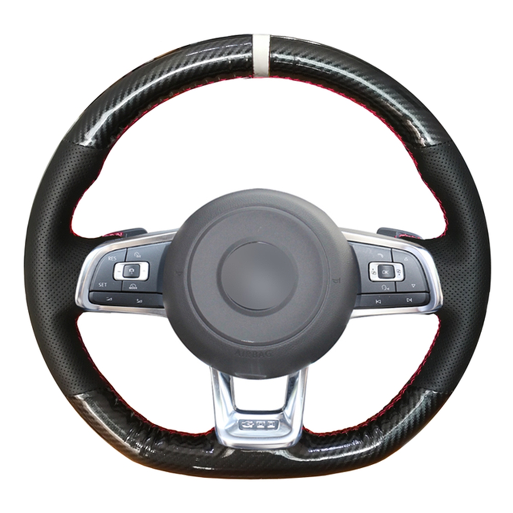 Hand-Stitched Carbon fiber Black Suede Car Steering Wheel Cover For ...