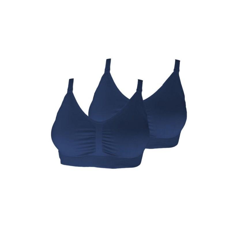 Angel Bra เสื้อชั้นในให้นมบุตรรุ่นใหม่ใส่ได้ตั้งแต่ตั้งครรภ์ เซต2ตัว สีน้ำเงิน Th