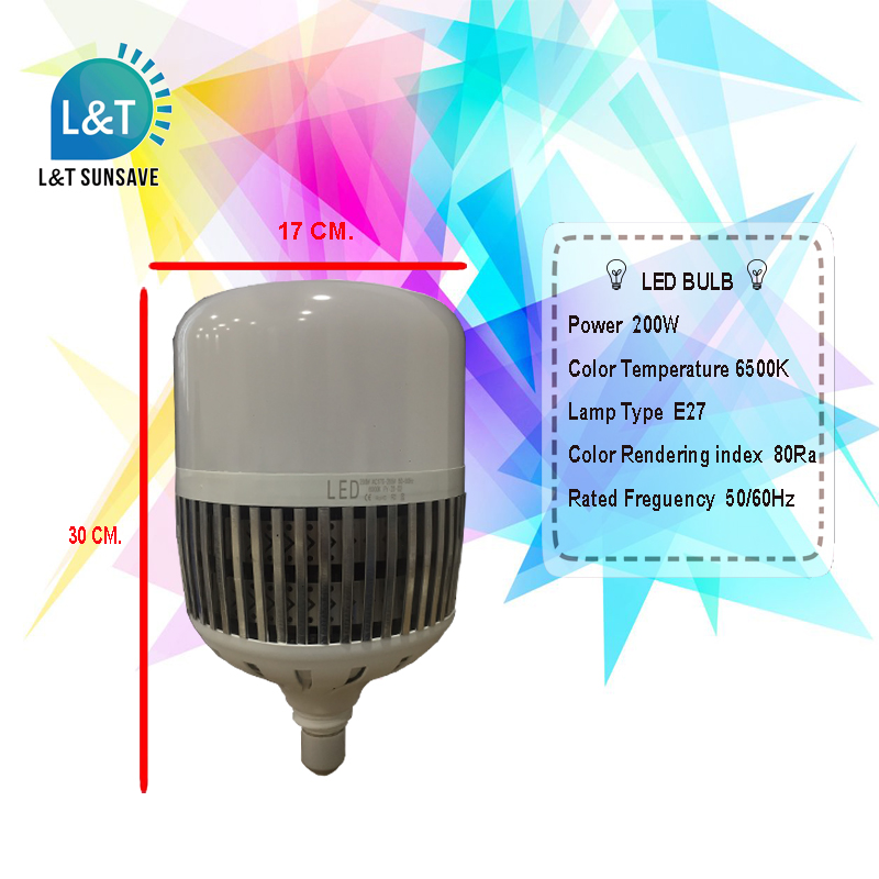 หลอดไฟ LED Bulb 150 W หลอดไฟ LED E27 150W 200W 300W LED BULB วัตต์ ไฟ ...
