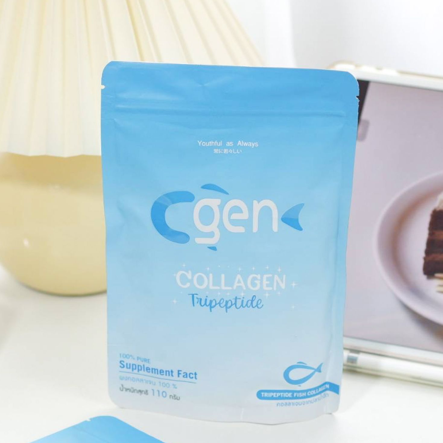 C Gen Collagen คอลลาเจนแท้100% แบบผงชง ละลายไว อาหารเสริมบำรุงข้อเข่า ...