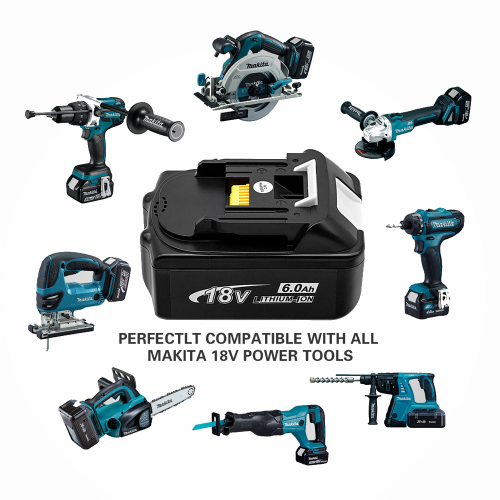 Drillpro 18V 3.0Ah-6.0Ah Battery Replacement for Makita 18V BL1830 ...
