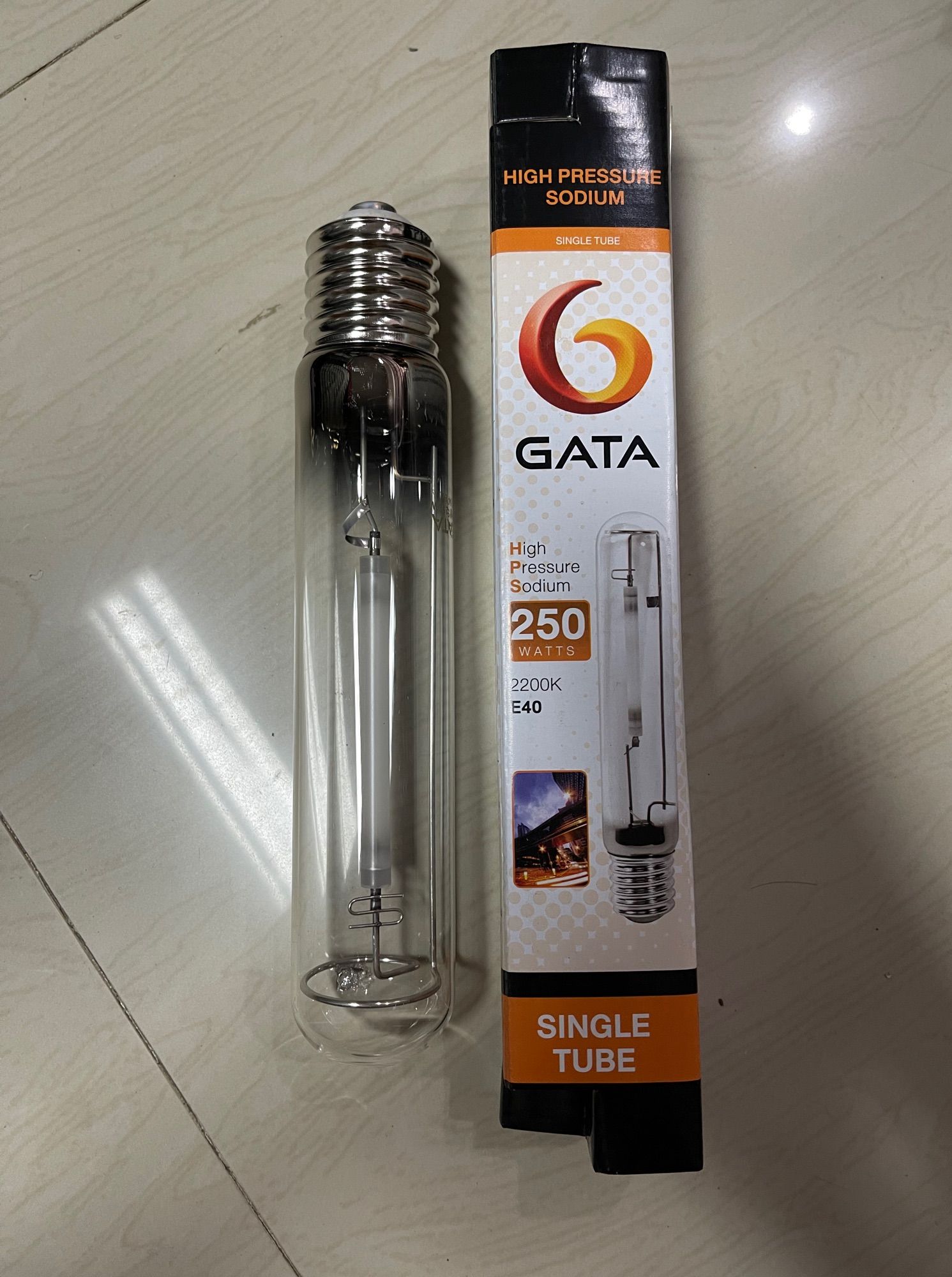 หลอดโซเดียม ทรงกระบอก 250w ขั้ว E40 Gata แสงสีส้มเข้ม สว่างมาก | Lazada.co.th
