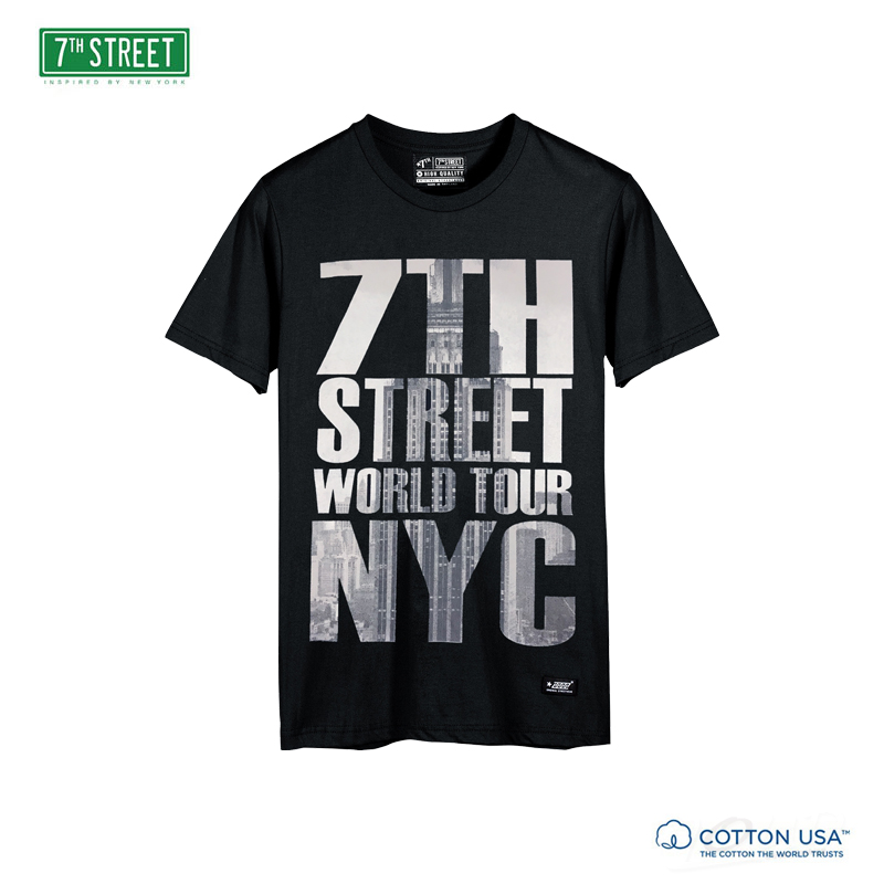 7th Street Graphic T-Shirt เสื้อยืดแขนสั้นแนวสตรีท รุ่น NYC Tour สีดำ ...