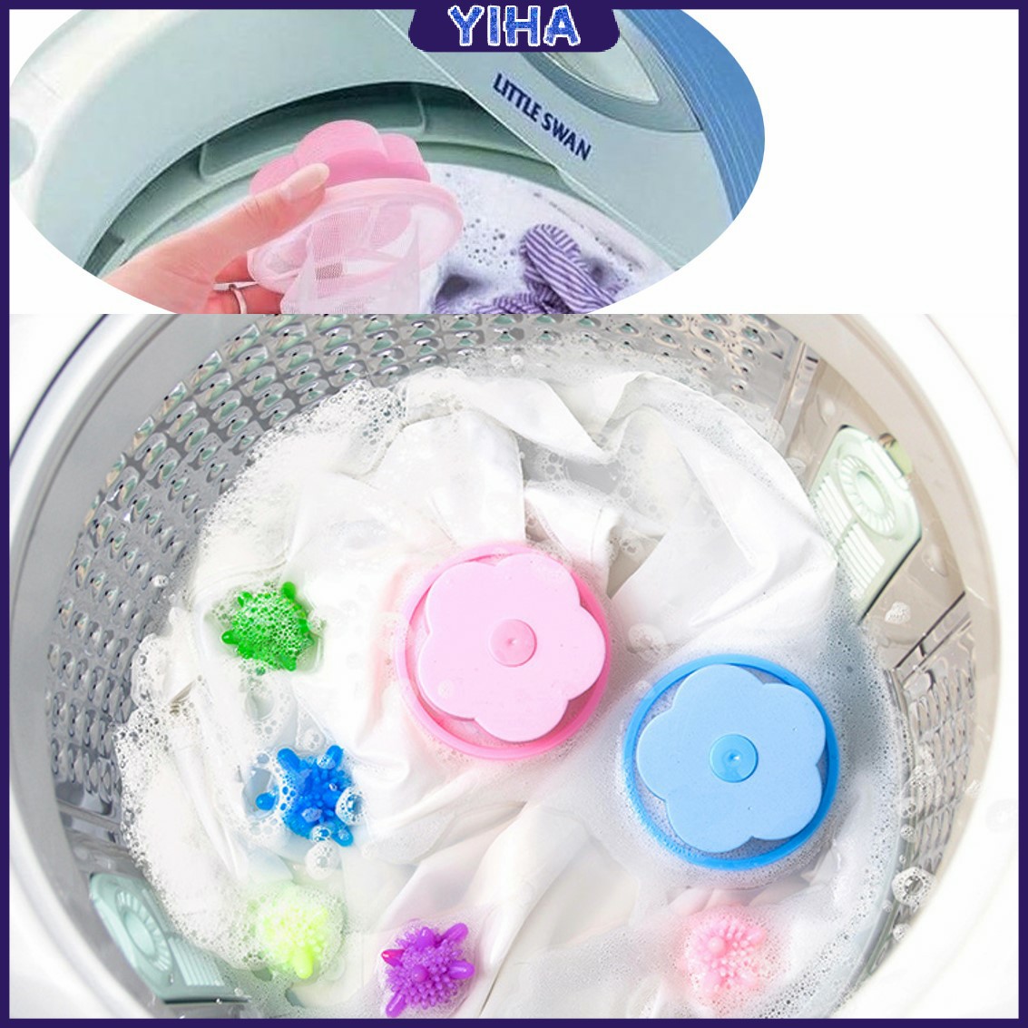 Yiha ตาข่ายดอกไม้ ถุงกรองเครื่องซักผ้ารูปดอกไม้ กรองเครื่องซักผ้า ดัก ...