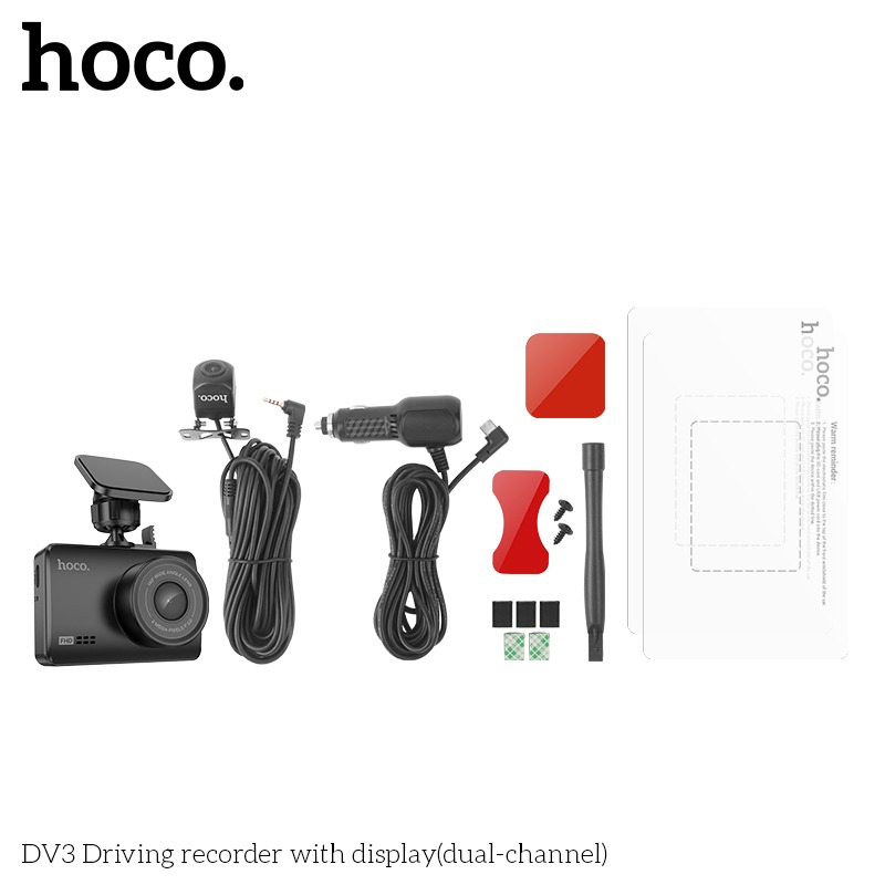 ประกัน 1 ปี Hoco DV3 กล้องติดรถยนต์ กล้องหน้าหลัง ชัดระดับ FHD ชัดทั้งกลางวันและกลางคืน หน้าจอ ...