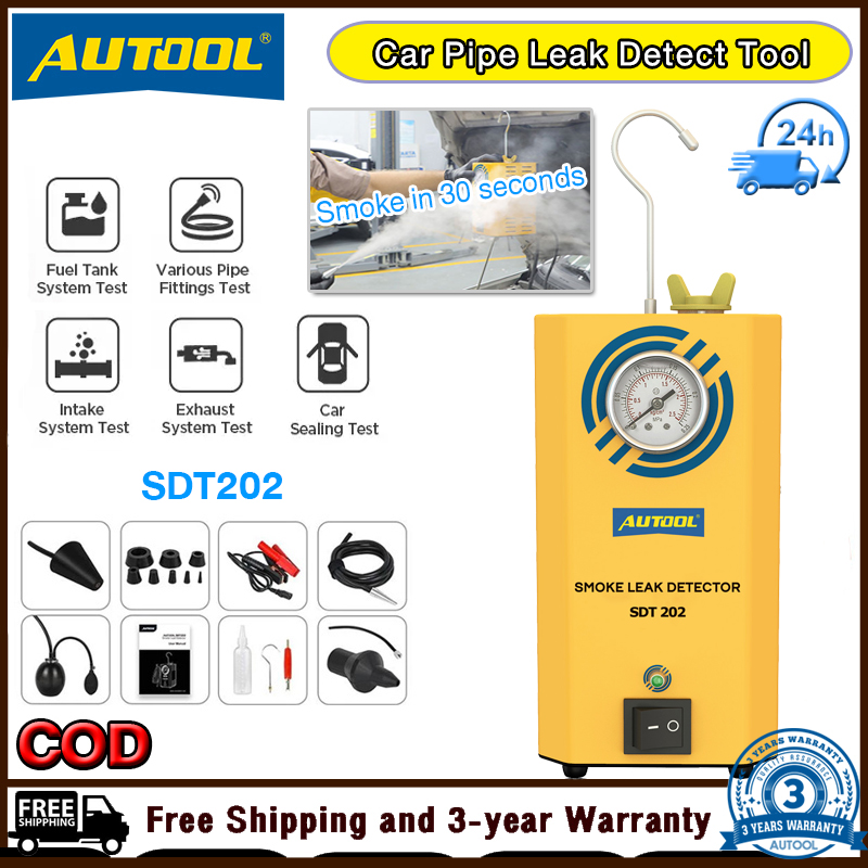 AUTOOL SDT202 เครื่องตรวจจับการรั่วไหลของท่อรถยนต์ EVAP การทดสอบระบบไอดี การทดสอบระบบไอเสีย การ ...