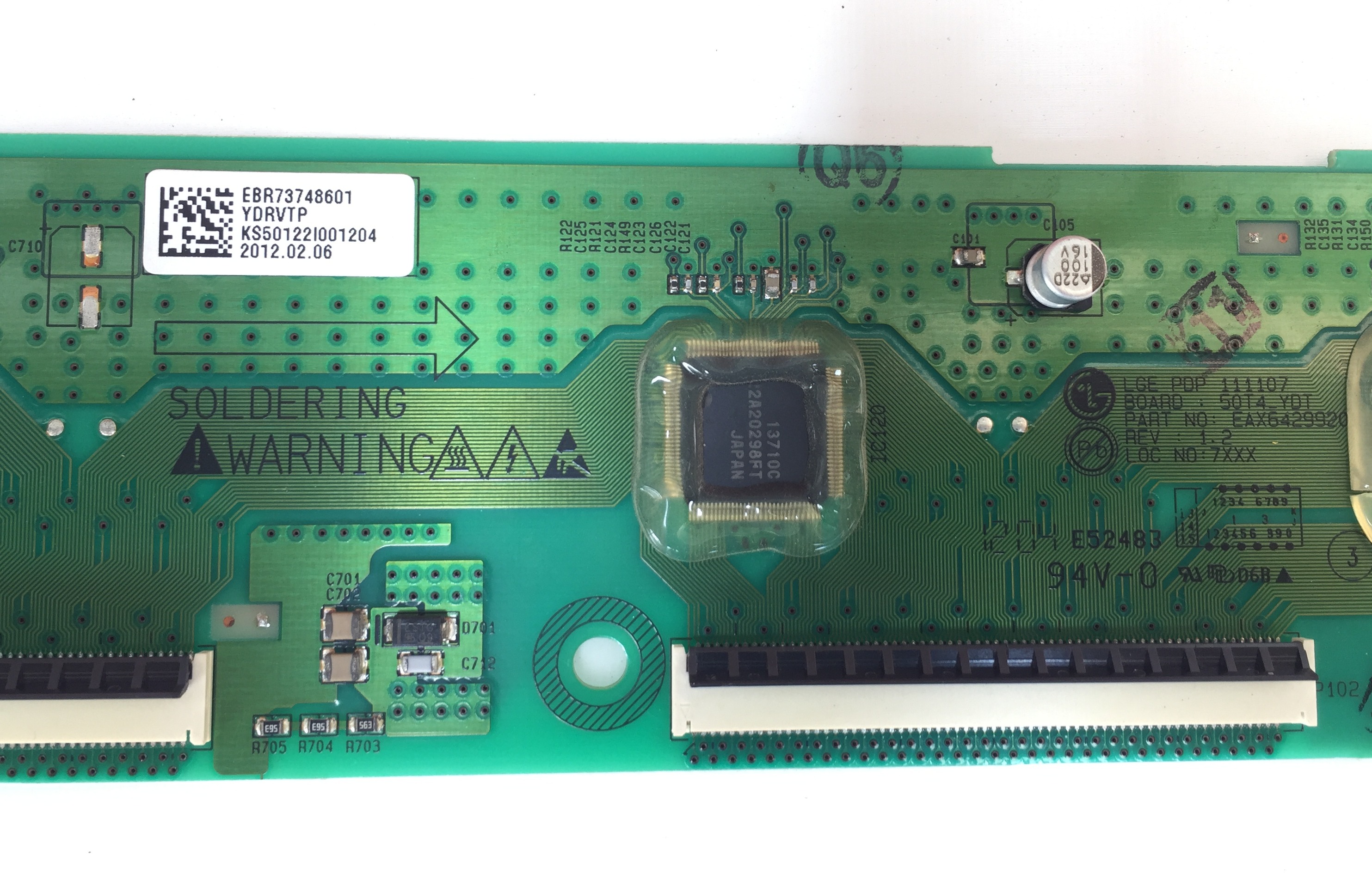 บอร์ด y-บัฟเฟอร์ plasma LG ท่อนบน EAX64299201 รุ่น 50PA4500 (ของถอดแท้ ...