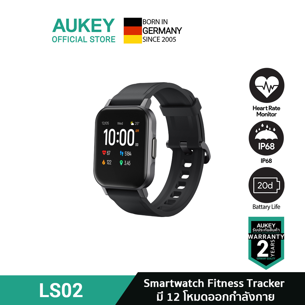 [ทักแชทรับคูปอง] AUKEY LS02 สมาร์ทวอทช์ Smart watch Fitness Tracker ...