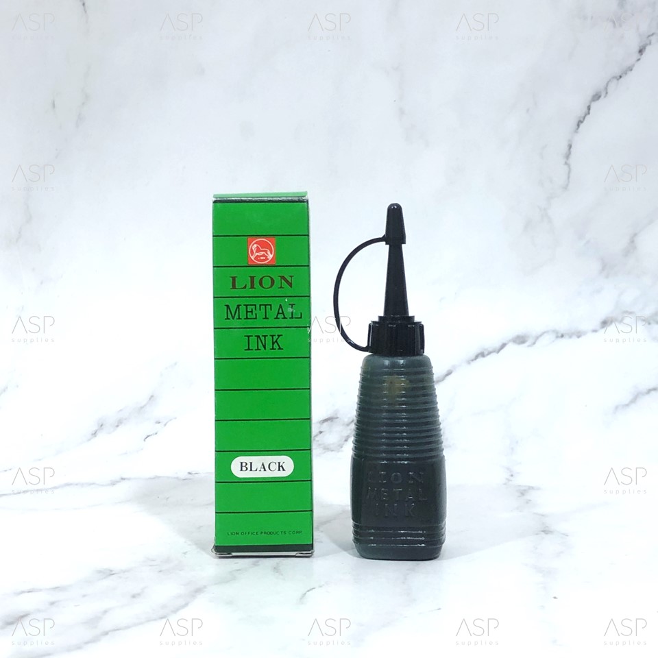 หมึกเติมเครื่องตีเบอร์ (Numbering Machine )LION METAL INK #LMN-1 สีดำ ...