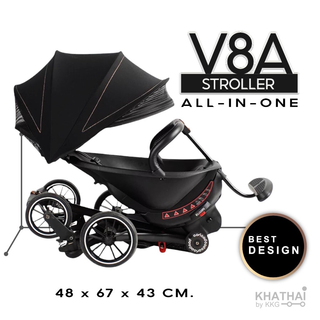 (แจกโค้ด) รถเข็นเด็กพกพา พับได้ V5 B Pro และ V8 เอนนอนได้ เข็นได้ 2ทาง รถเข็นเด็ก รถเข็นเด็กพับ ...