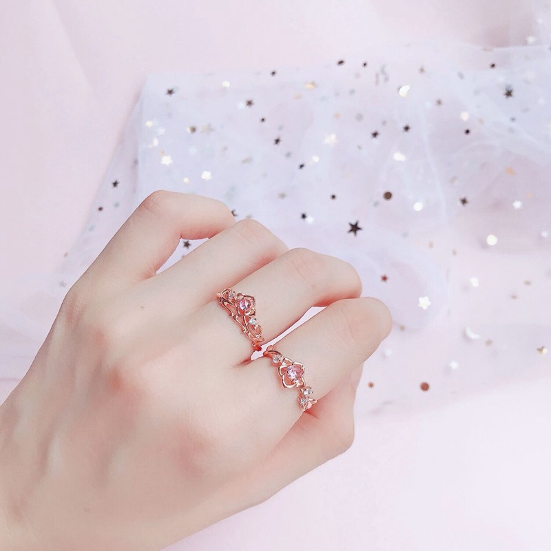 New Beauty&TheBeast Ins Korean Sterling Silver 925 14K Gold Finger Rings Necklace celet ...