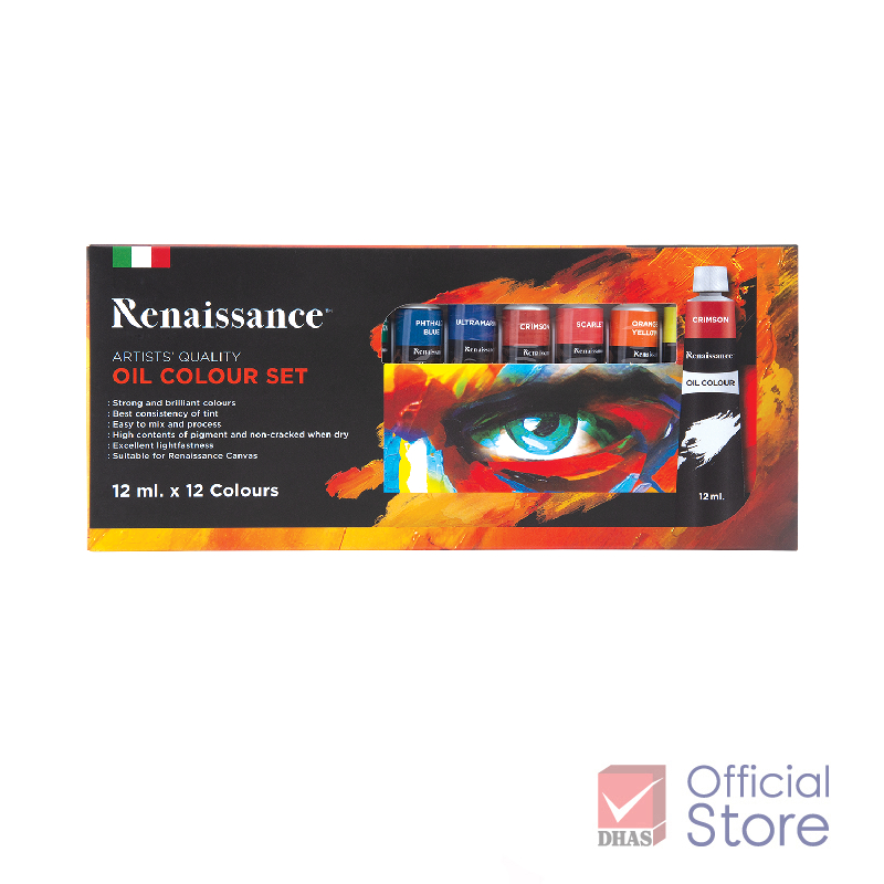 Renaissance สีน้ำมัน ชุดสีน้ำมัน 12 สี 12 มล. จำนวน 1 กล่อง | Lazada.co.th