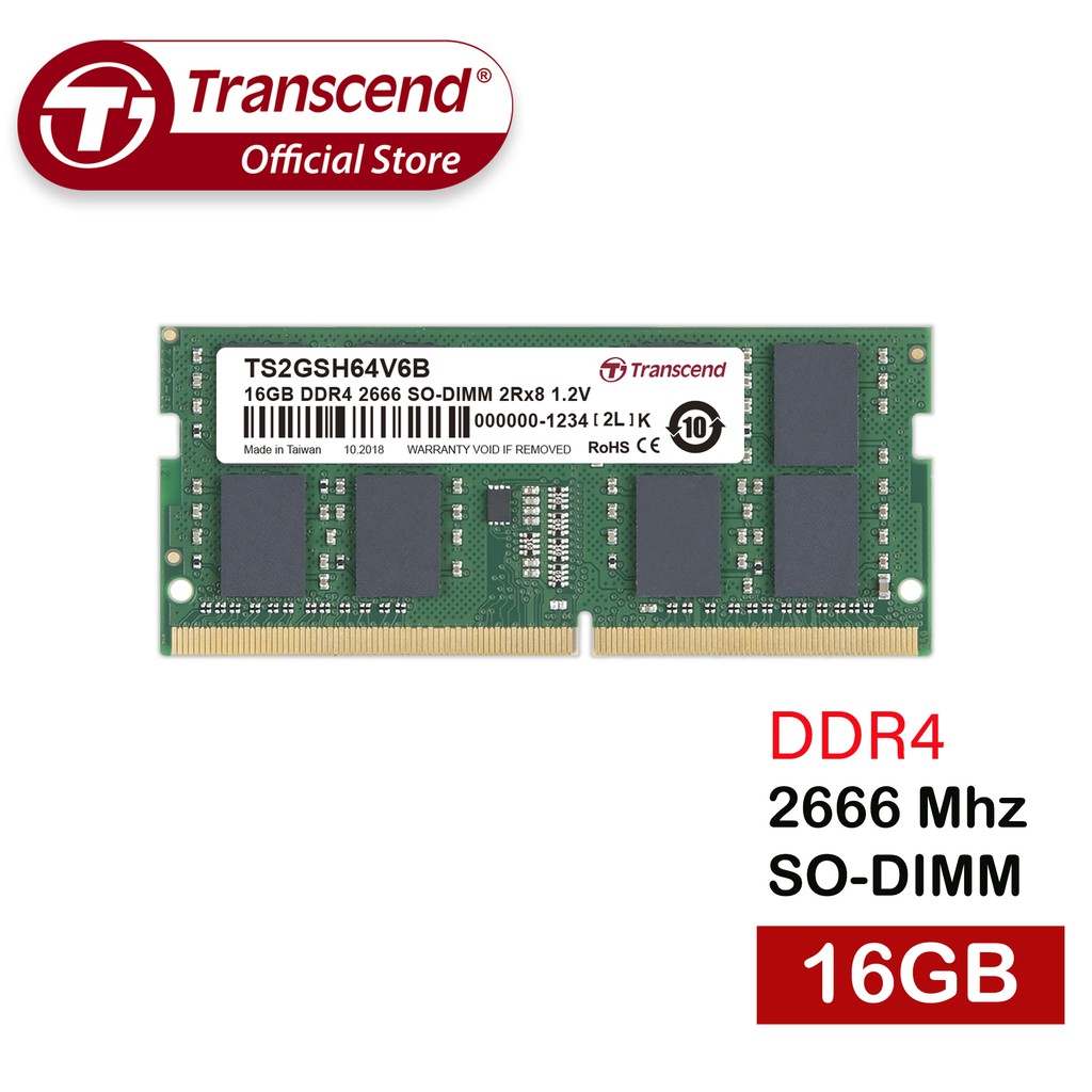 RAM-Memory for Notebook DDR4 2400 SO-DIMM 8GB :TS1GSH64V4B : Transcend ...
