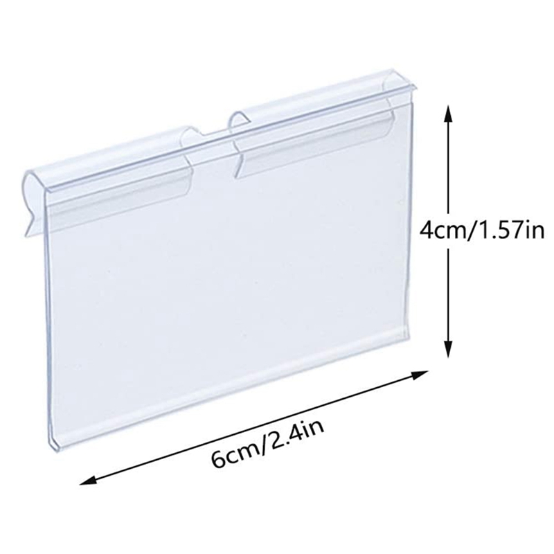 100Pcs Clear Plastic Label Holders for Wire Shelf Retail Price Label ...