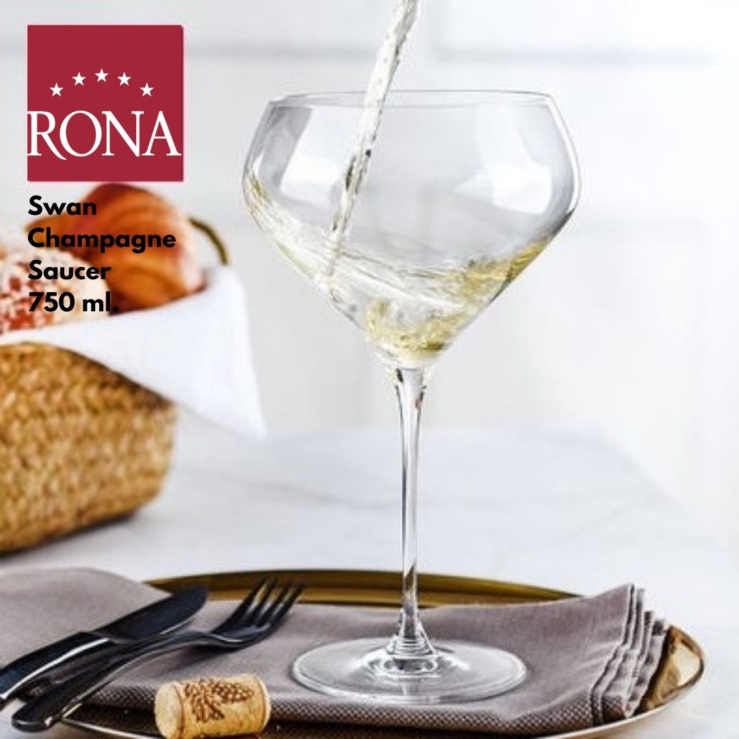 Rona Swan Champagne Saucer 750 ml-แก้วคริสตัลแท้ Rona รุ่น Swan ...