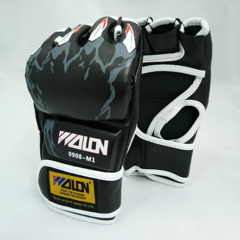 นวมชกมวย (0908-M1) MMA Boxing gloves นวมต่อยมวย แบบตัดปลายนิ้ว - Slum ...