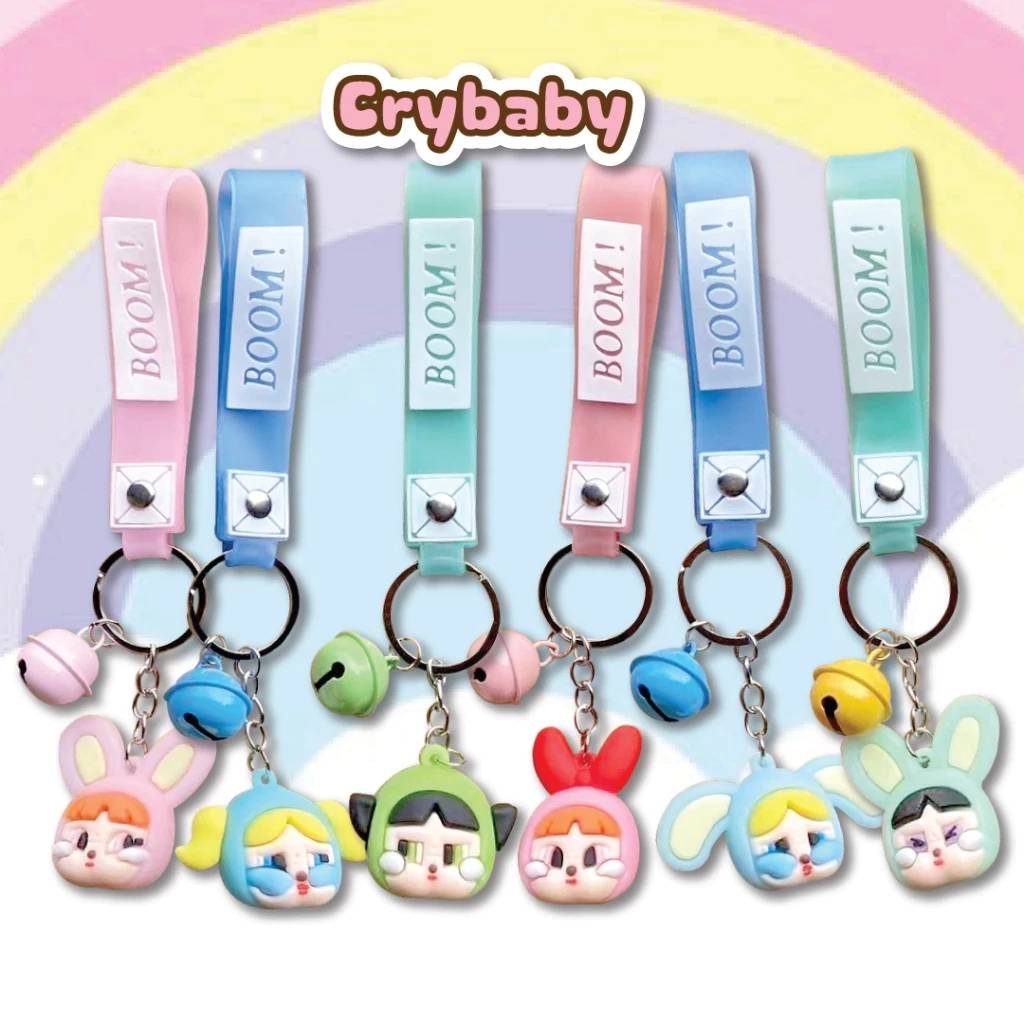 ลาบูบู้ พวงกุญแจ cry baby / Labubu macaron น่ารัก อะคริลิค ห้อยกระเป๋า ...