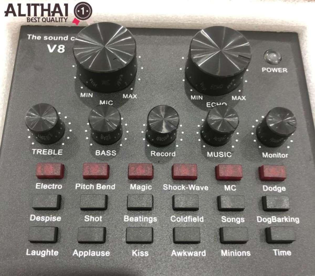 Eco V8 Audio USB Headset Microphone Webcast Live Sound Card for Phone ...