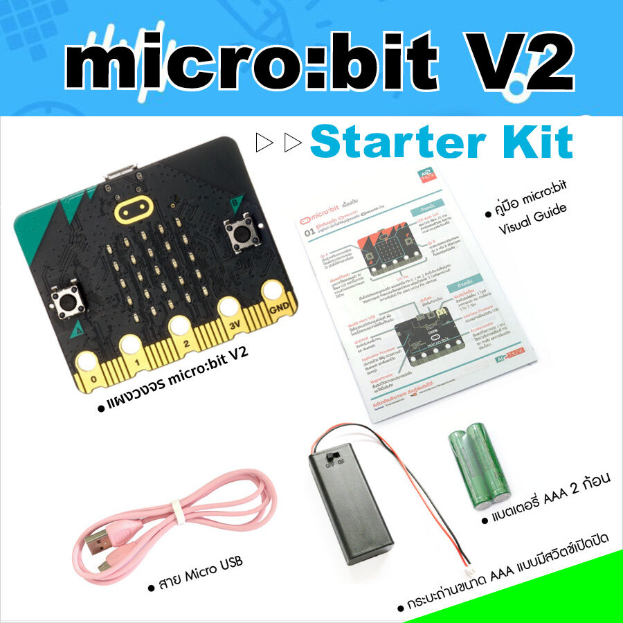 INEX microbit Starter Kit#microbit V2.0#BBC/ไมโครบิต/โค้ดดิ้ง/coding/BBC | Lazada.co.th