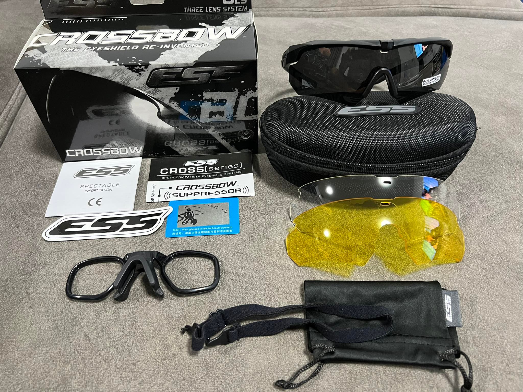 แว่นตาESS Crossbow แว่นตายุทธวิธี กรอบสีดำ มาพร้อมกรอบตัดแว่นสายตา ...