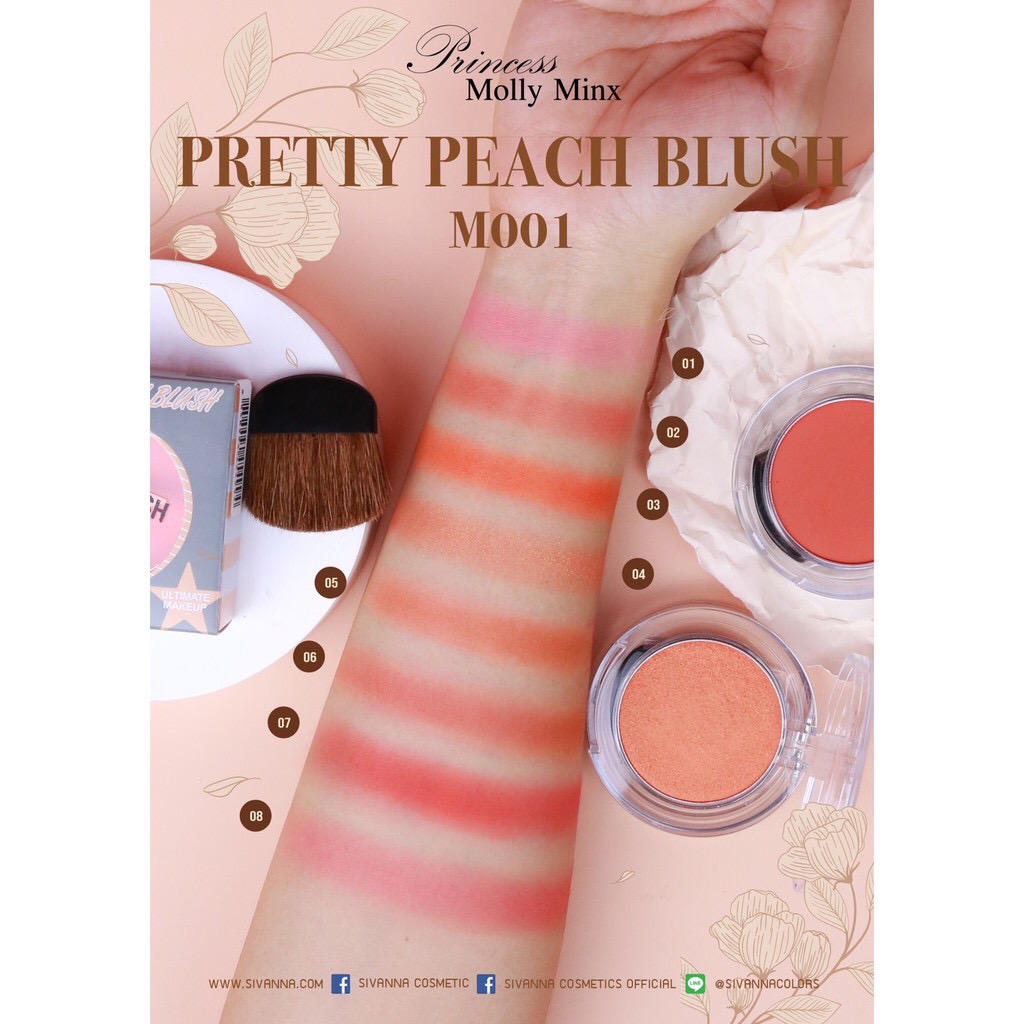 M001 Sivanna Colors Princess Molly Minx Pro Face Blush ซีเวียน่า ...