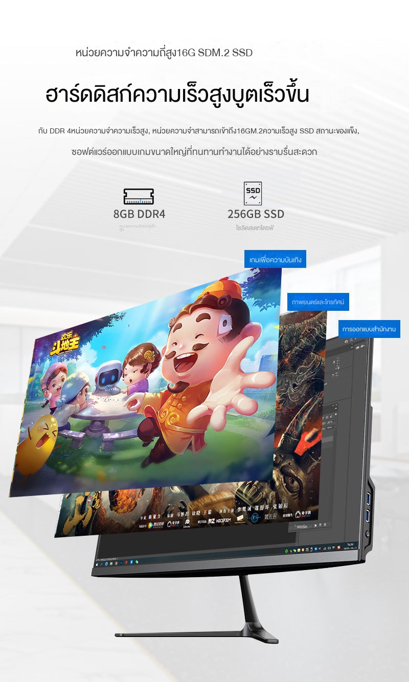 คอมพิวเตอร์ออลอินวัน Intel Core 13th Generation N5095 คอมพิวเตอร์ ...