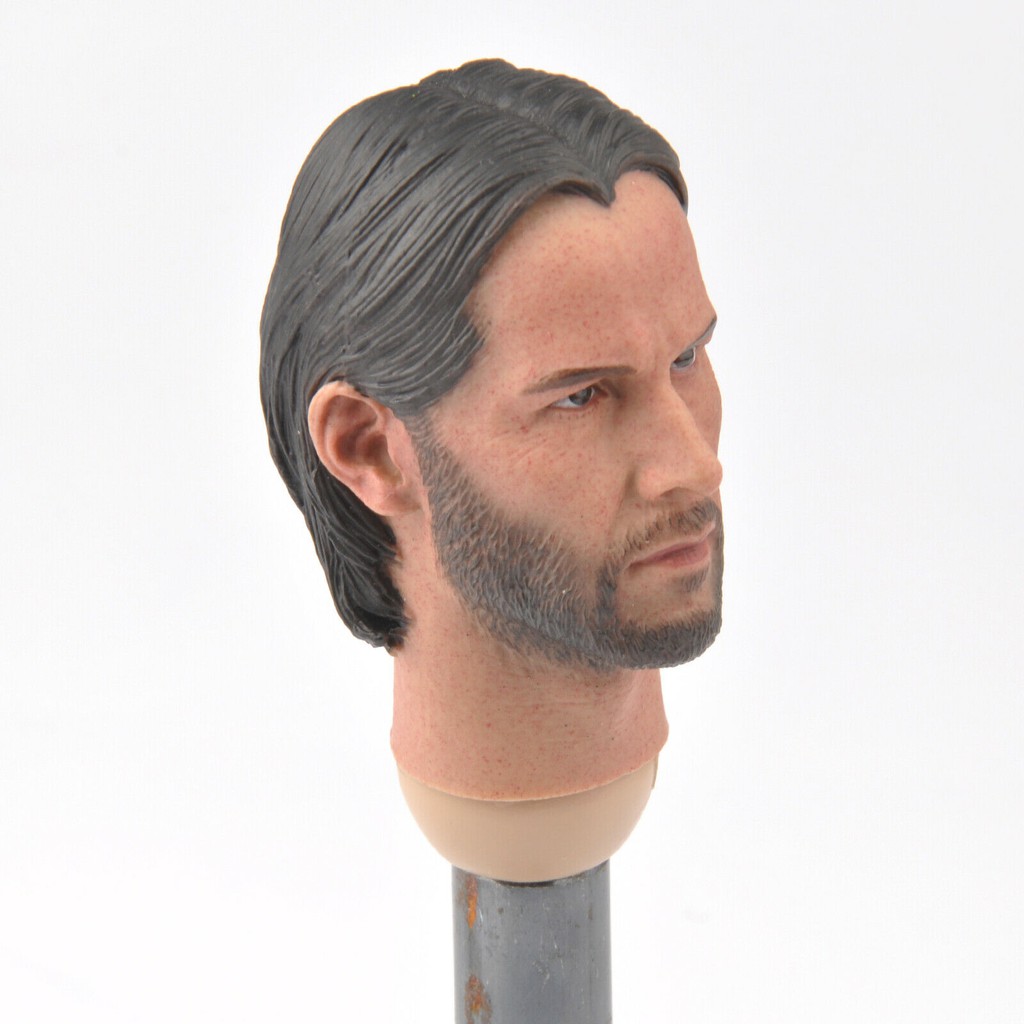 a 1/6 ฟิกเกอร์โมเดล john wick keanu reeves male head sculpt fit 12 นิ้ว ...
