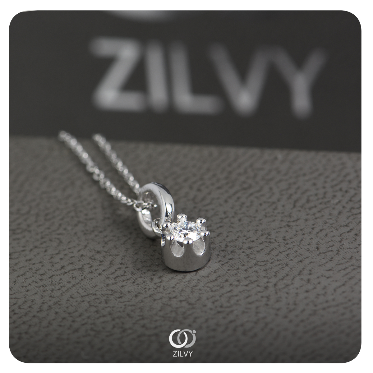ZILVY สร้อยคอทองคำขาว 18K พร้อมจี้เพชร 0.07 กะรัต น้ำร้อย พร้อมใบรับรอง ...