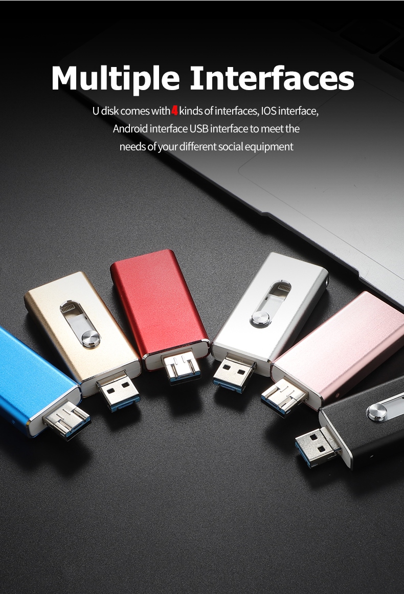 4 in1 otg usb flash drive 8gb 16gb 32gb 64gb 128gb 256gb para iphone ...