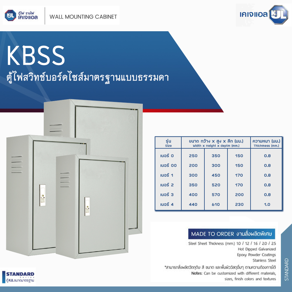 ตู้ไฟ KJL แบบธรรมดา KBSS #1 - เมืองธรรมการไฟฟ้า - ThaiPick