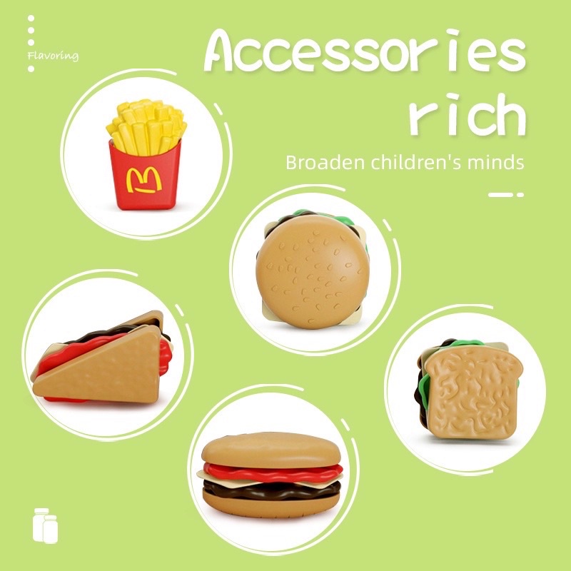 27 Pack Kids Burger Pretend Cooking Playset มินิครัวอาหารปลอมของเล่น ...