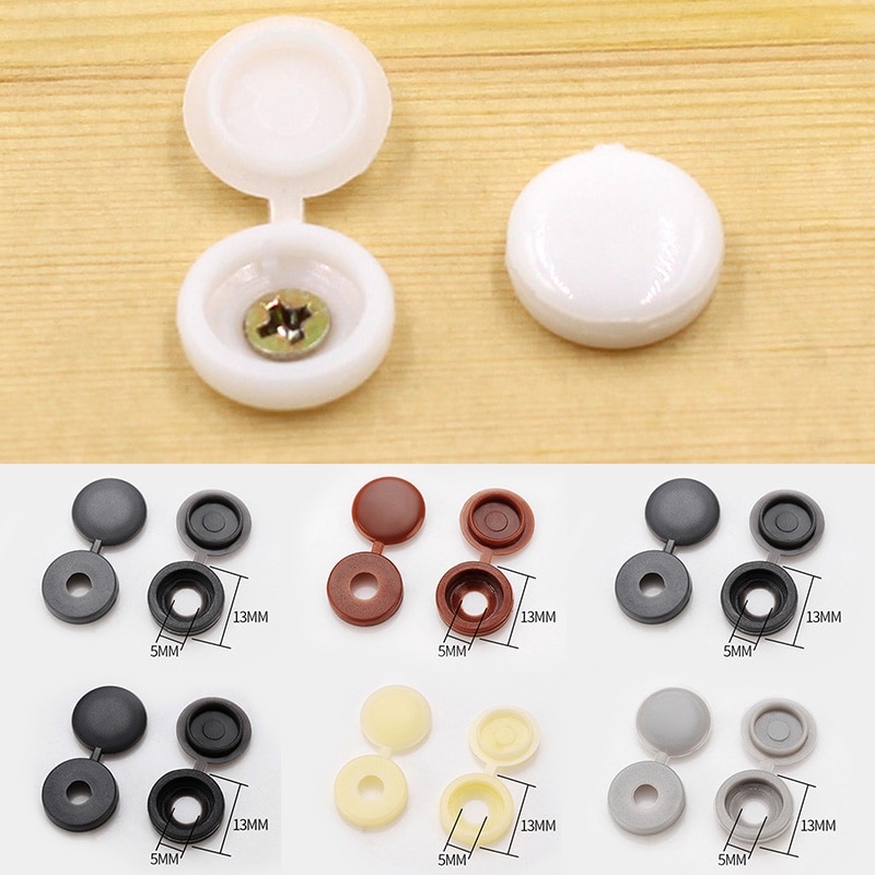 100pcs/Set ABS Hinged Plastic Screw Cover Fold Caps For Universal Car ...