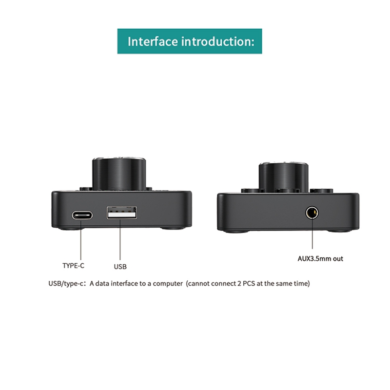 USB External Volume Control Adjust Knob Bluetooth 5.1 with Play Pause ...