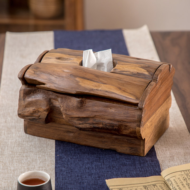 Thailucky Home Hotel decorative natural teak wood tissue box ...