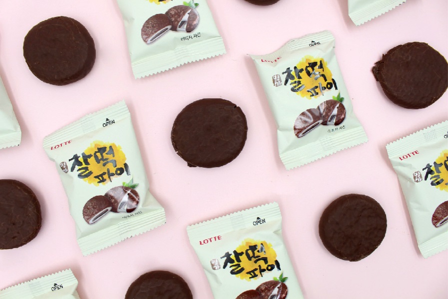 [Original] 명가찰떡파이 Lotte Choco Sticky Rice Cake Pie (ขนมช็อกโก้พายสอดไส้ ...