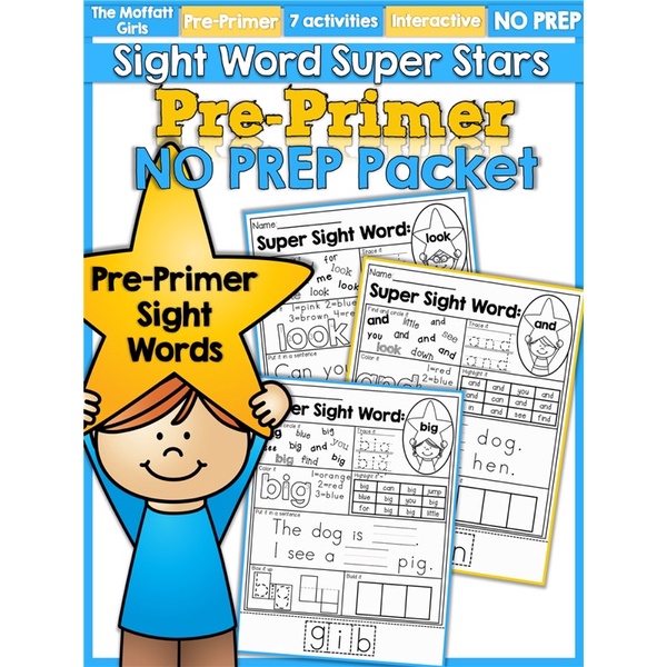 พร้อมส่ง📖 Sight Word Super Stars Star Worksheets Children English ...