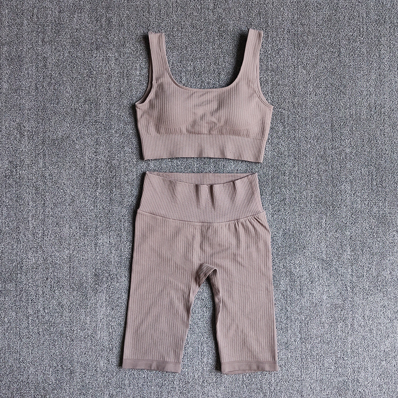 WAREBALL Seamless Women Yoga Set Sports Bra Sports Shorts Fitness Wear Outfit 2 Piece Gym Yoga ...