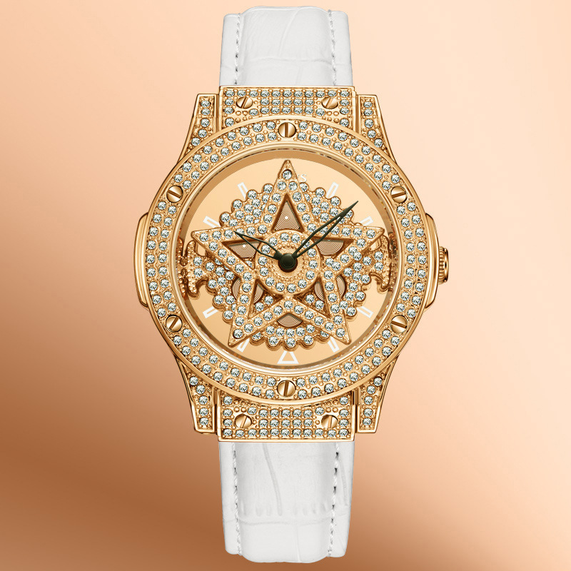 LOUISIFS นาฬิกาควอตซ์แบรนด์นาฬิกาผู้หญิงอารมณ์ยิปโซหรูหราเบาๆนาฬิกาดาว ...