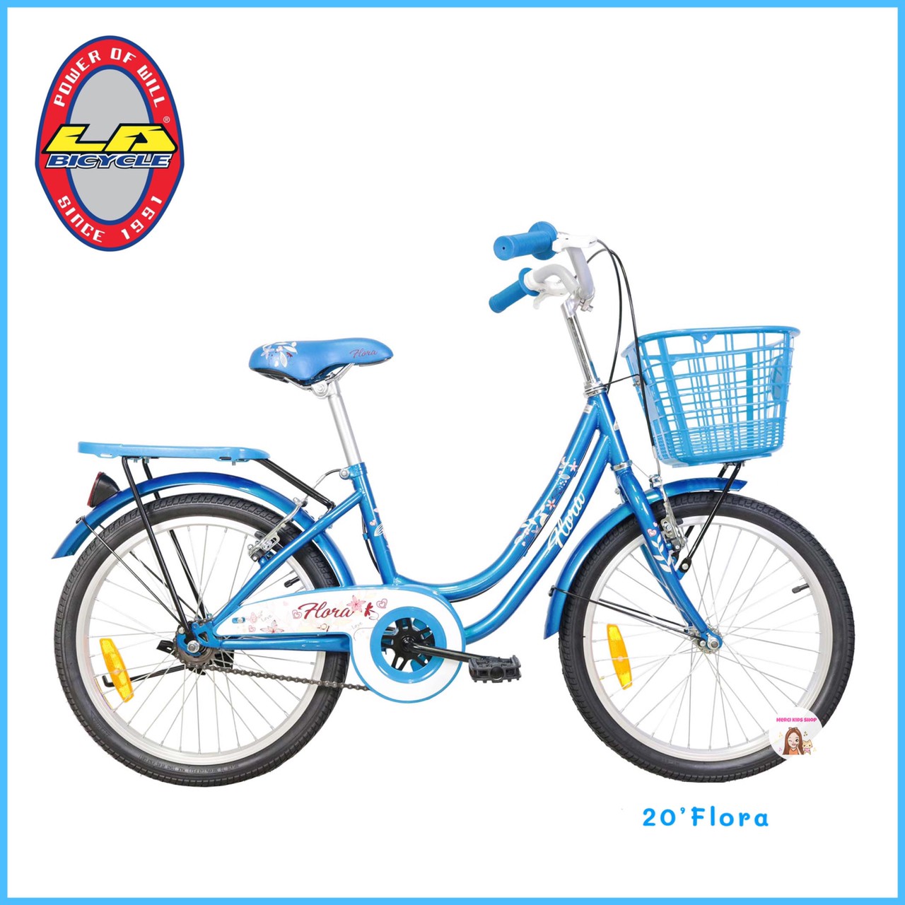 LA Bicycle จักรยานเด็ก 20นิ้ว Flora ฟลอร่า วงล้ออัลลอยด์ตะแกรงหลัง จักรยานแอลเอ จักรยานแม่บ้าน ...