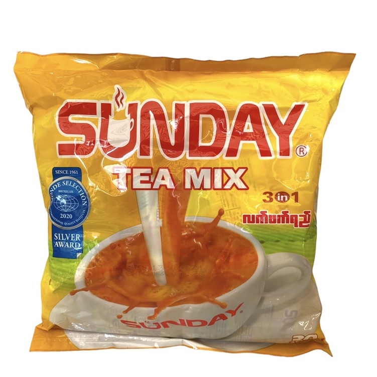 ชานมพม่า Sunday tea mix ห่อเหลือง ขายดี หอม รสอร่อย ใข้ชง ชาไข่มุก ชา ...