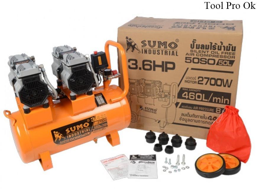 ปั๊มลม ปั๊มลมไร้น้ำมัน 3.6HP 50 ลิตร Air compressor Silent Oil Free mod ...