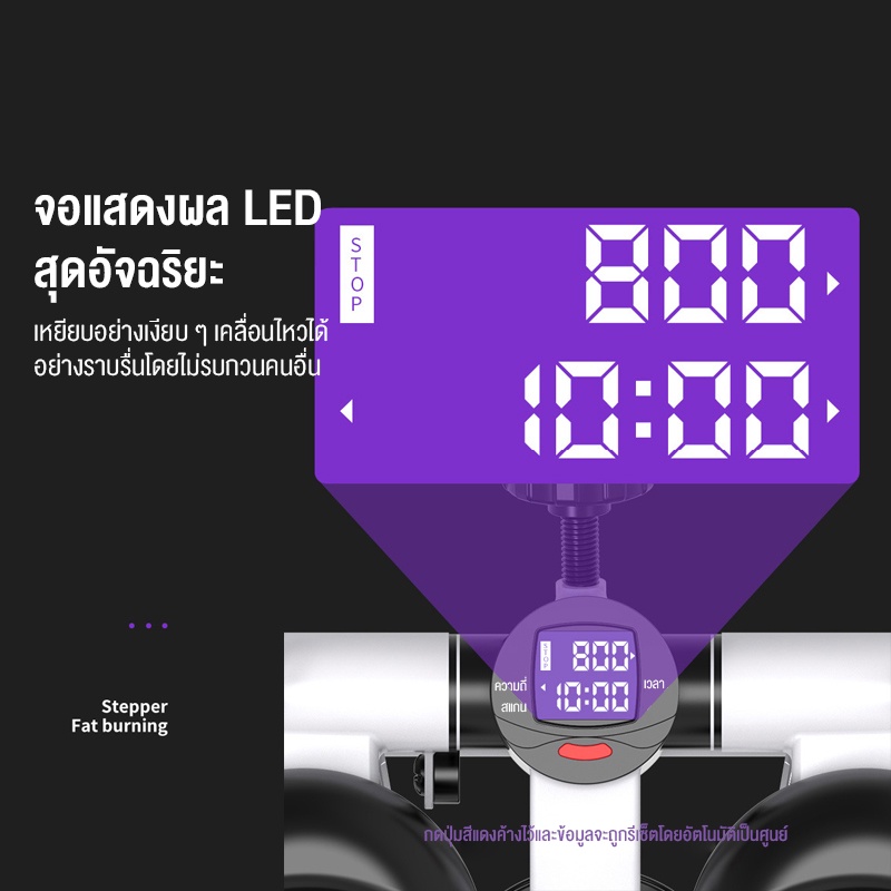 Keep going max Mini Stepper เครื่องออกกำลังกายแบบก้าวเหยียบ Step Machine จอแสดงผล LED แถมยางยืด ...