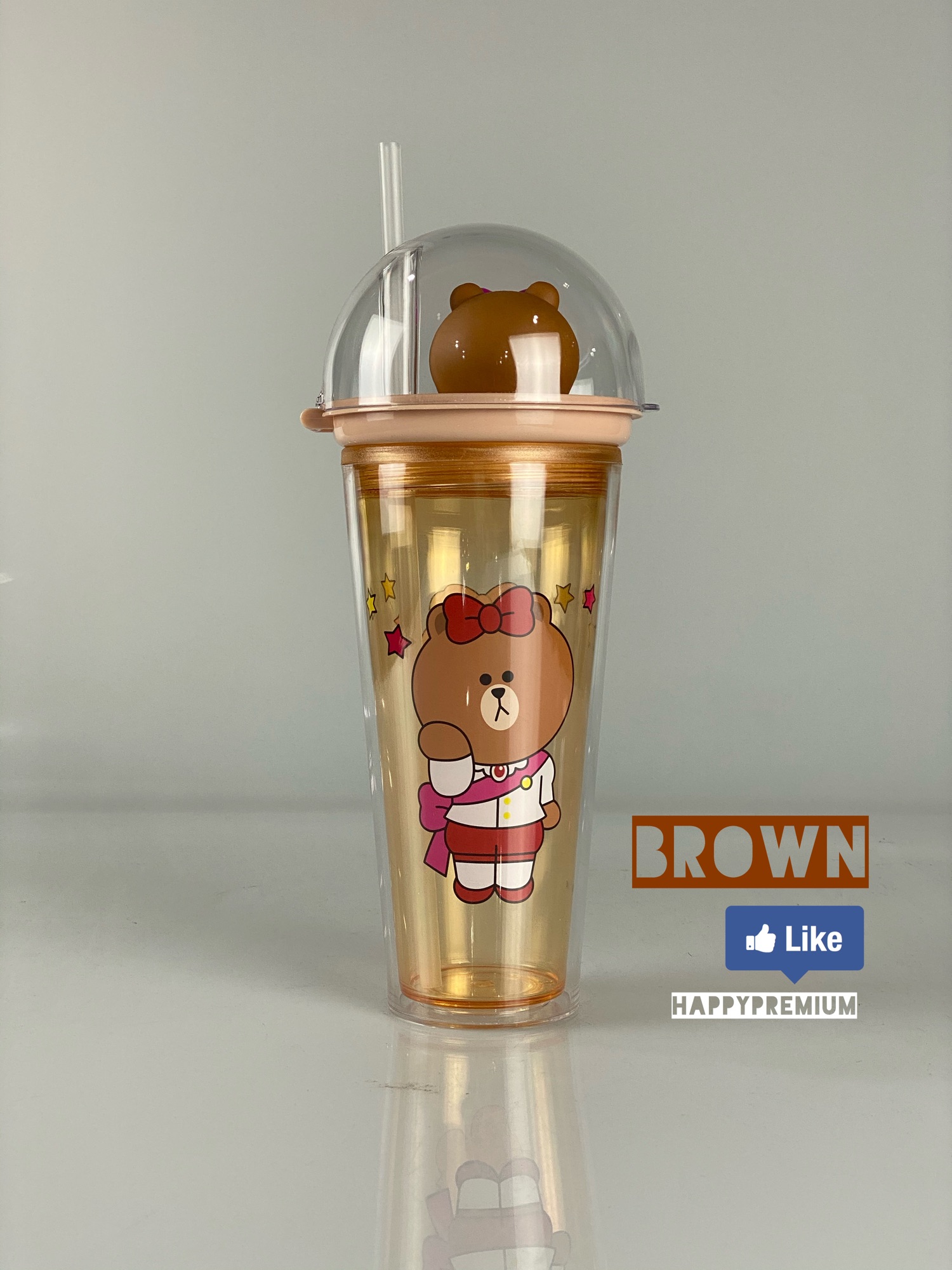 แก้วน้ำตุ๊กตาไลน์ ลาย Choco (หมีผู้หญิง) Line Friends - Happy premium ...
